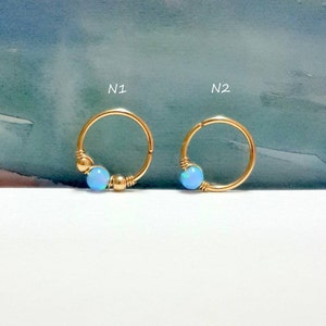 16g 18g 20g 22g 14K Solid Yellow or White or Rose Gold Fire Opal ...