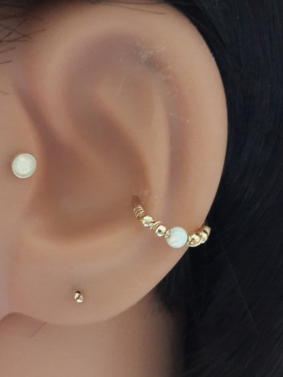 SALE -fire Snow White Opal Conch Ring, Conch Ring ,opal Conch Ring ...