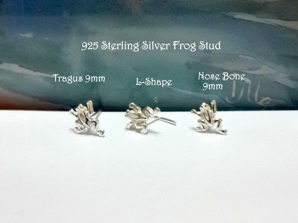 22g 20g 18g 16g Sterling Silver Frog Nose Stud Tragus Stud - Etsy