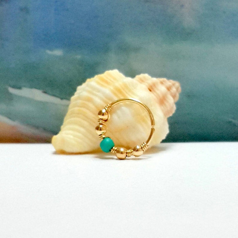 Natural Turquoise 2-3mm Conch Ring Gold Conch Ring Silver - Etsy