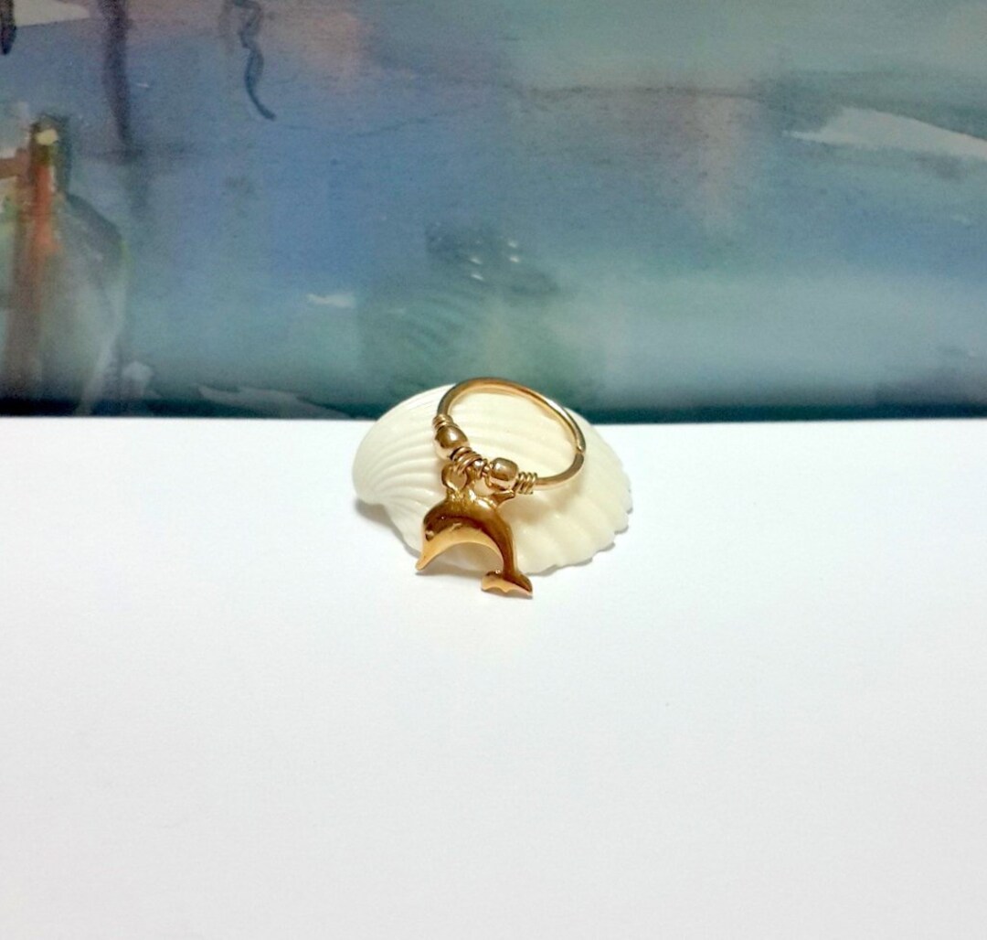 14K Gold Filled Dolphin Helix Hoop,sterling Silver Helix Piercing,gold Cartilage Earring,16g 18G ...