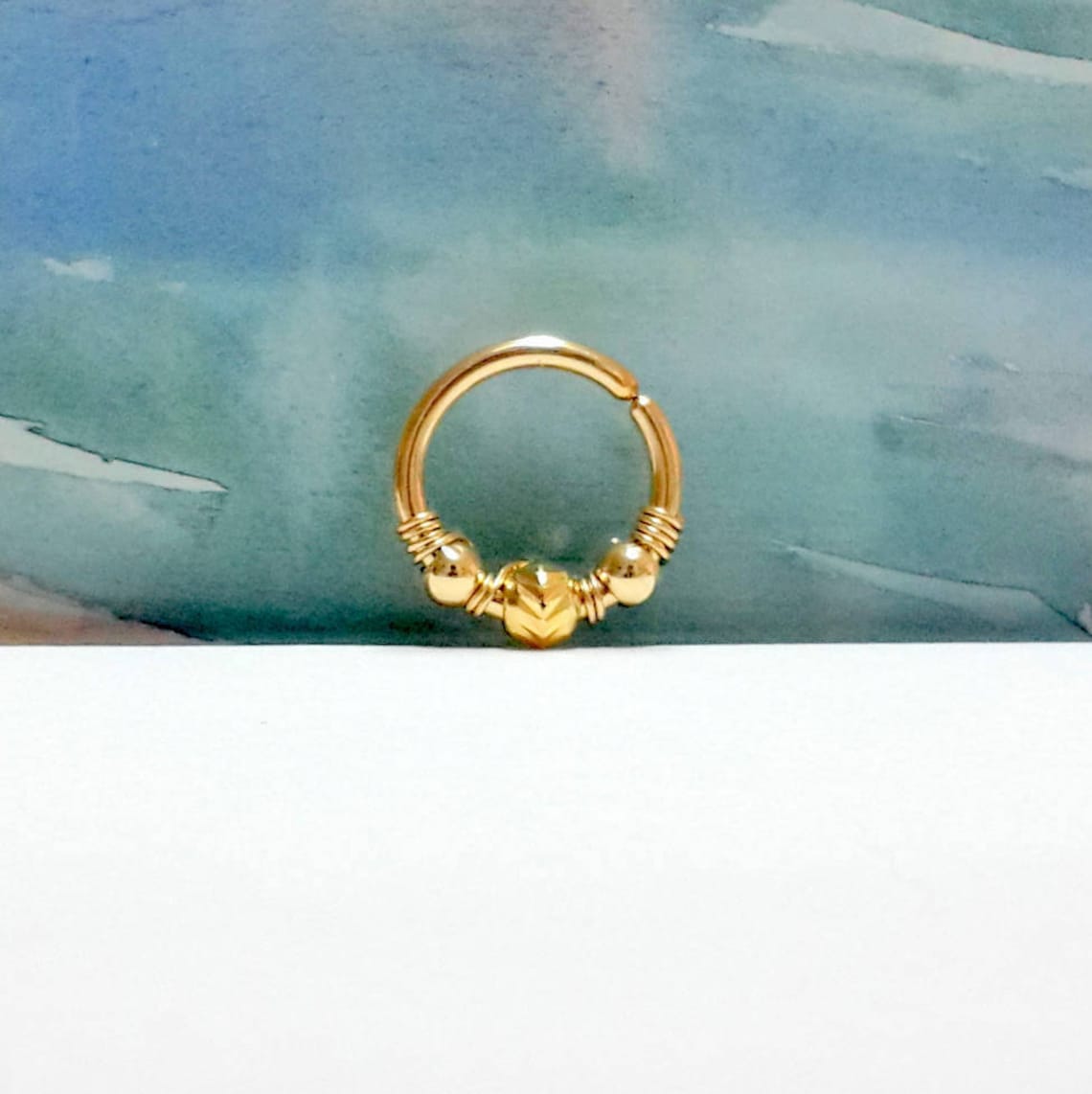 SALE 14g 16g 18g 14K Yellow Gold Filled Beaded Conch Ring - Etsy