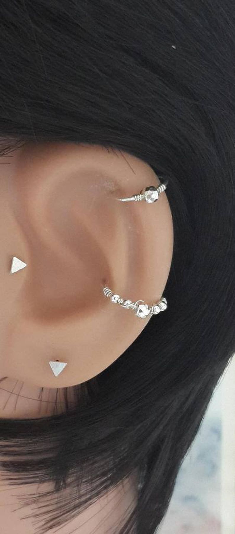 Cyber Sale Silver Beaded Helix Earring Helix Hoop 925 - Etsy