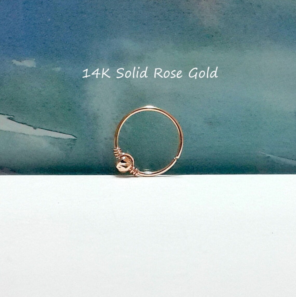 16G 18G 20G 22G 14K Solid Rose Gold Bead diamond - Etsy