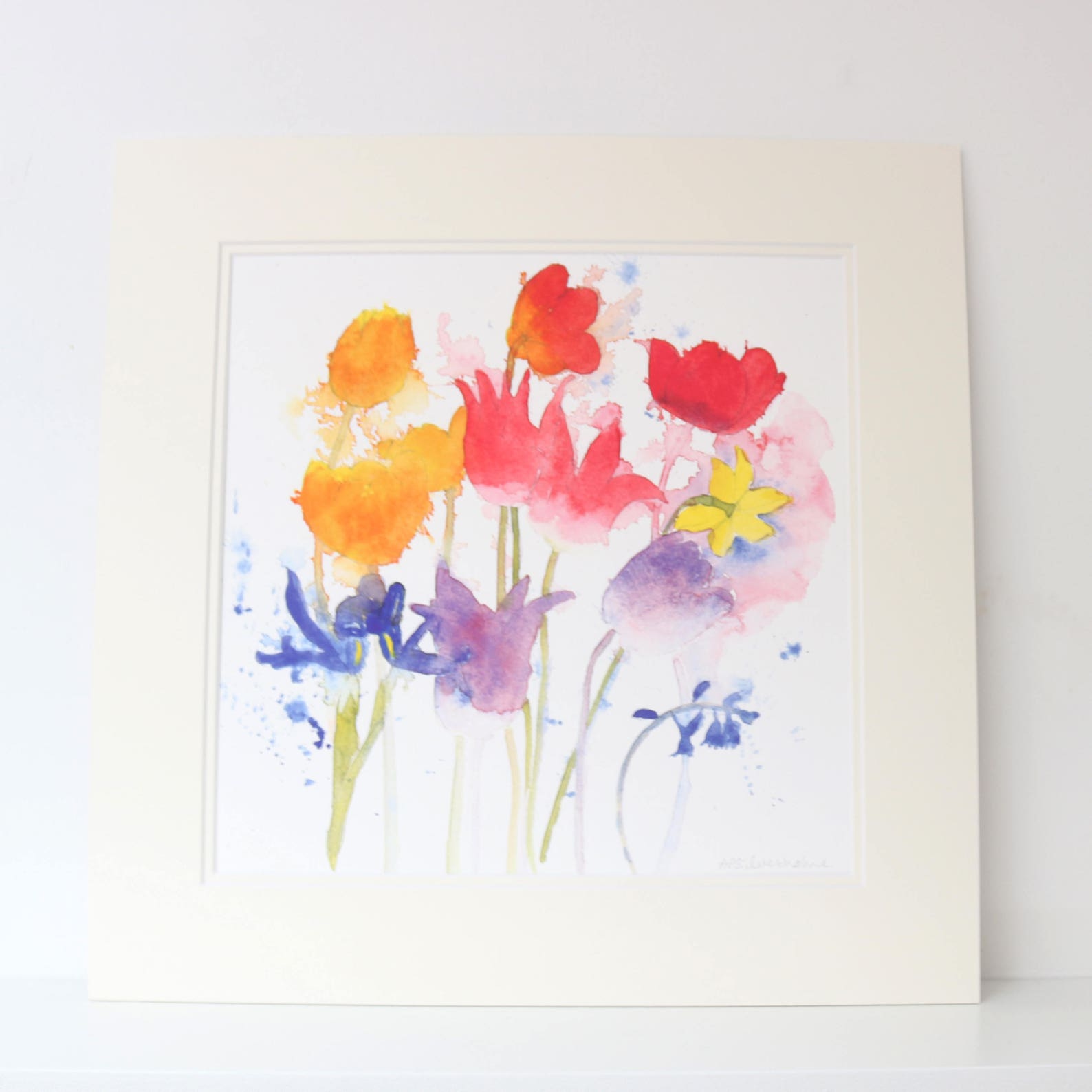Spring Flowers Watercolour Print - Etsy UK