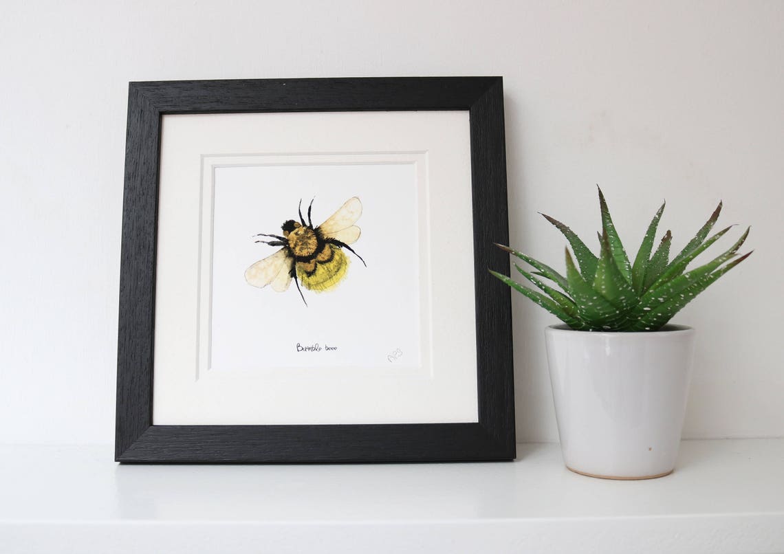 Bumble Bee Framed Square Print - Etsy