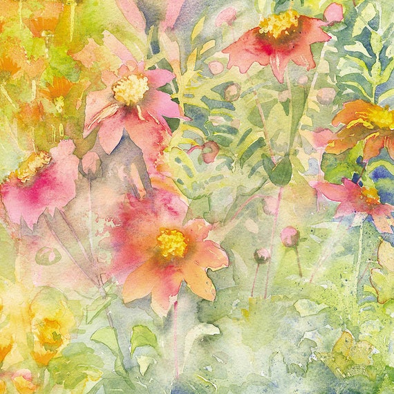 Totally Tangerine Watercolour Print | Etsy