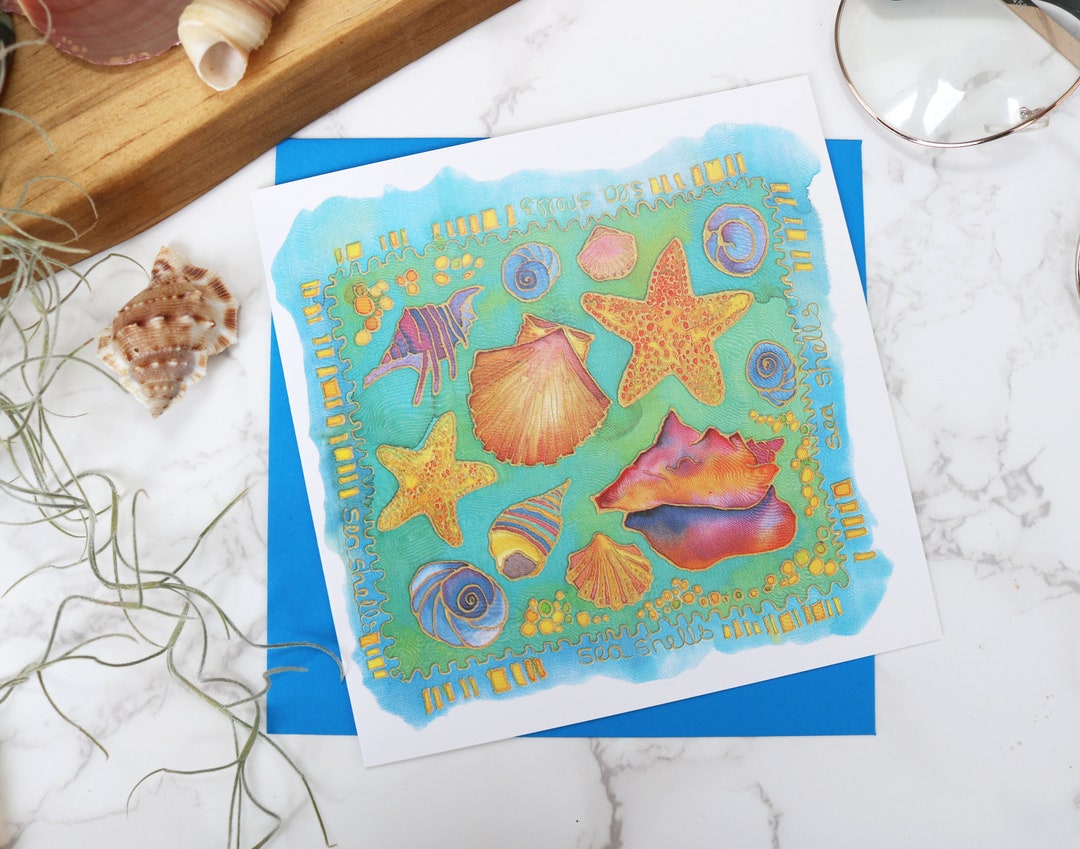 Sea Shells Greetings Card - Etsy