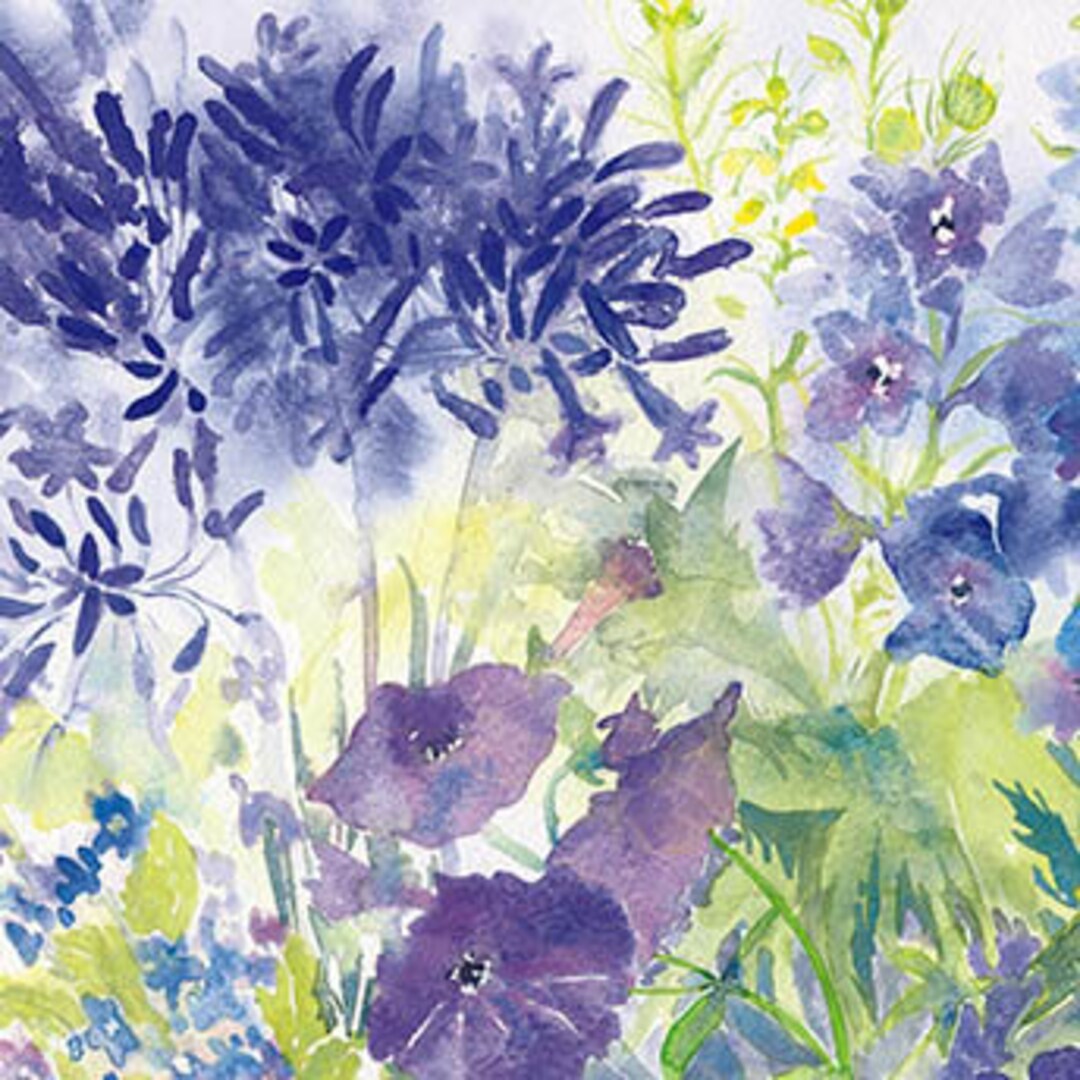 Summer Blues Watercolour Print - Etsy UK