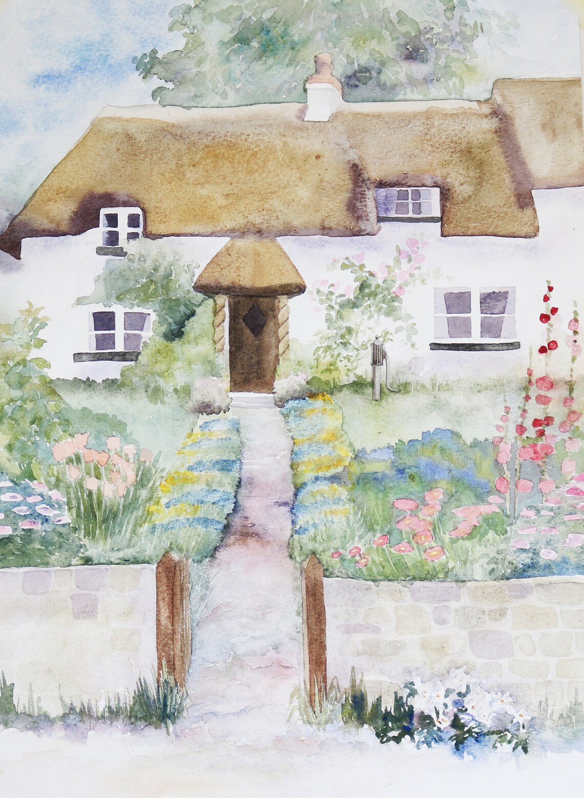 Devon Thatched Cottage Original Watercolour - Etsy
