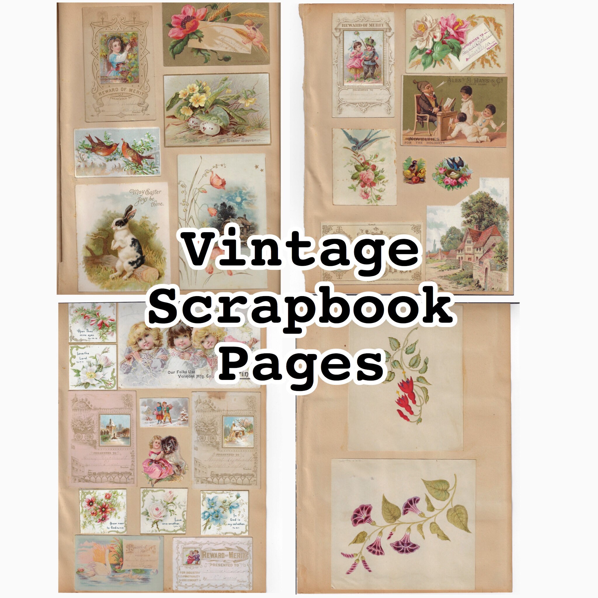 Vintage Scrapbook Ephemera Printable / Over 25 Printables / - Etsy
