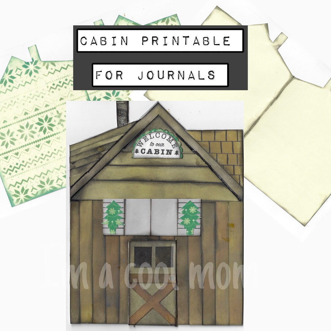 Cabin Printable Card / Pocket / Junk Journal Page - Etsy