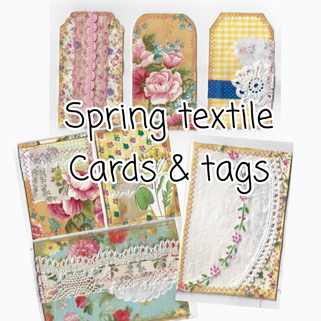 Spring Textile Journal Cards & Tags / Printables for Journals - Etsy