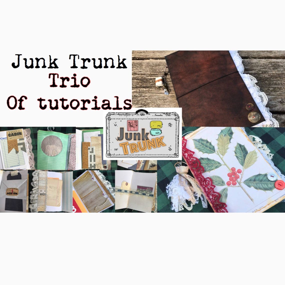 Junk Trunk Trio of Tutorials / VIDEO COURSE + Binding +supply List ONLY ...