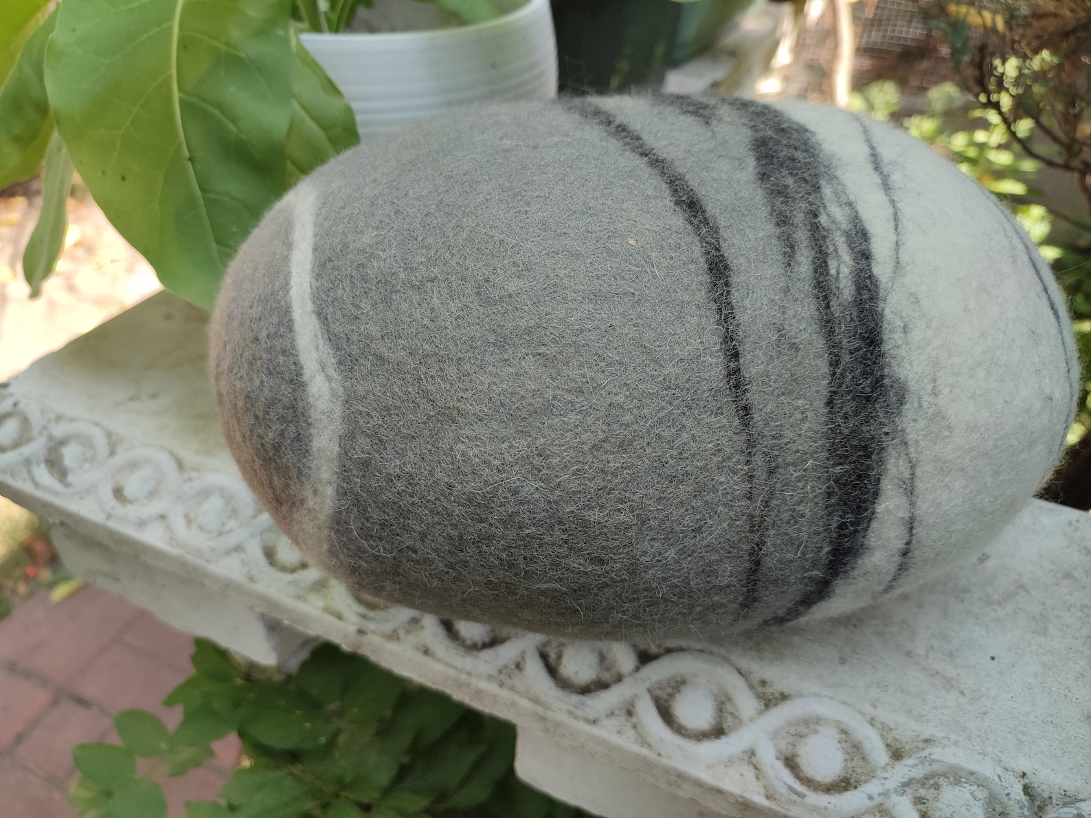 Felted Wool Stone Pillow, Pebble Pouf, Hypoallergenic Filler - Etsy