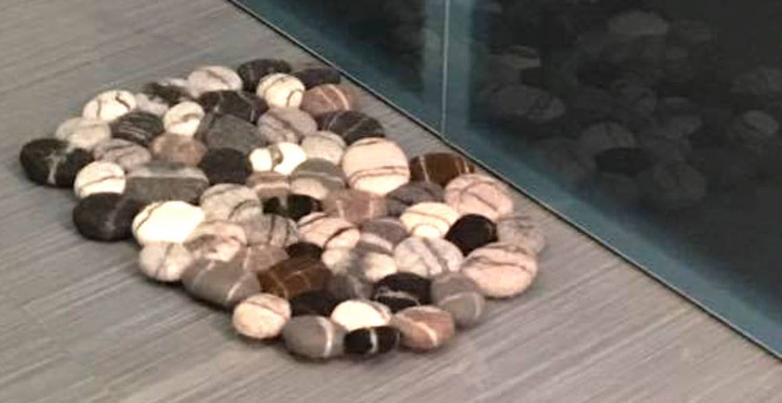 Felt stone rug Felt carpet Felted wool stone Felt Stone | Etsy