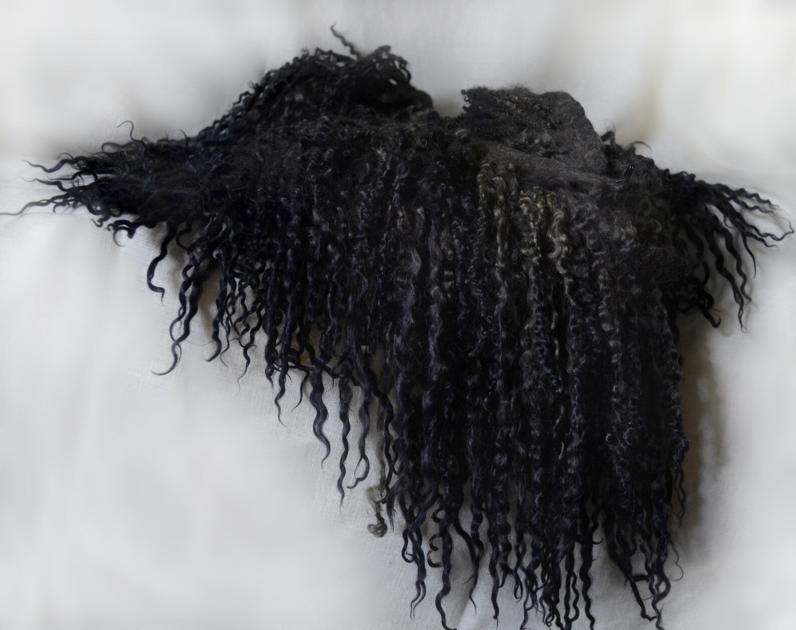 Felted Fur Collar Long Locks Felted Wool OOAK . ECO Animal - Etsy