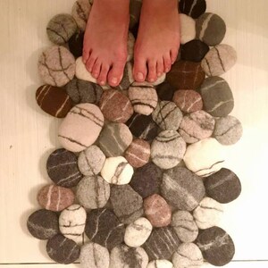 Felt Stone Rug , Felt Carpet , Felted Wool Stone , Felt Stone Rug Bath ...