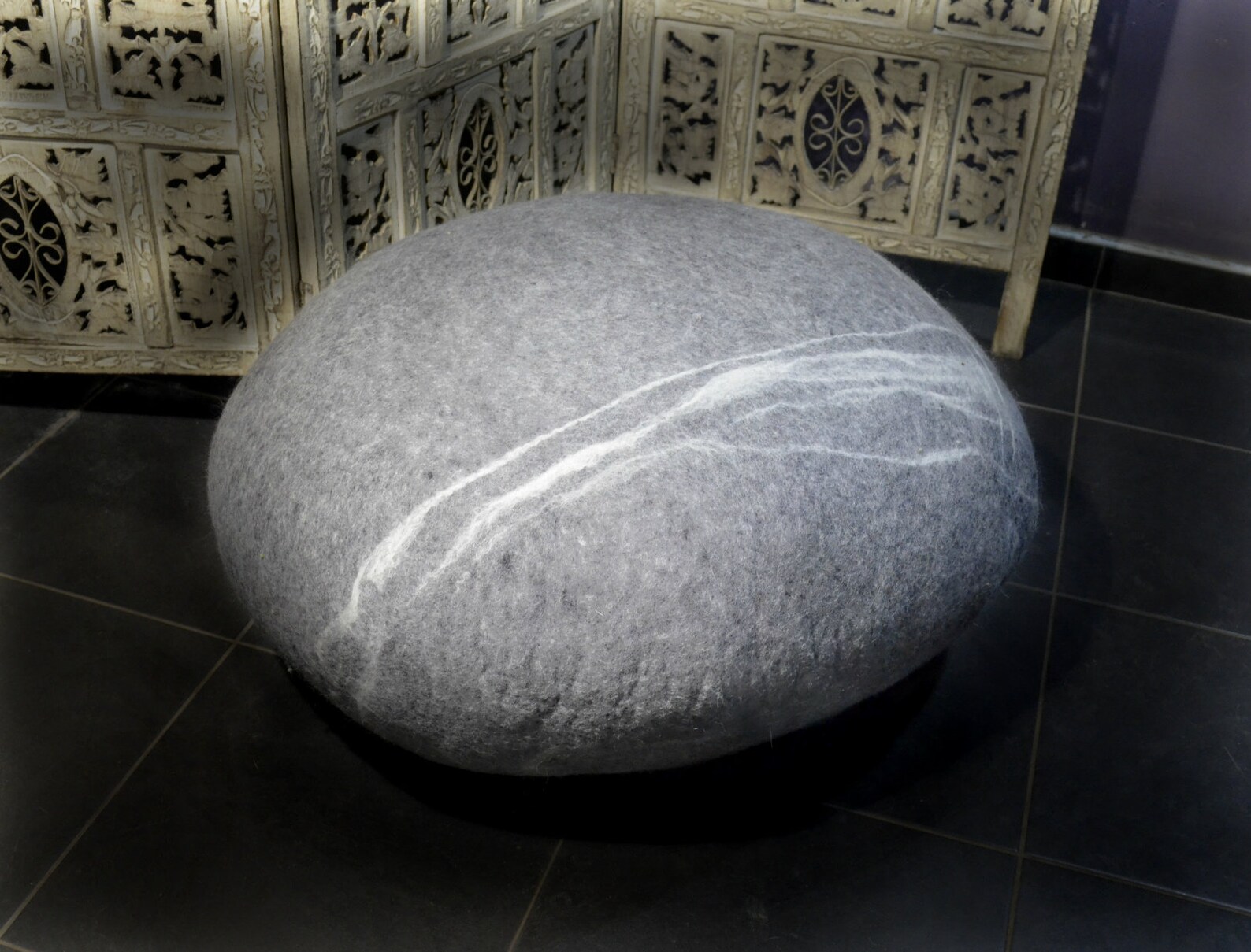 Felted Wool Stone Pillow Set, Pebble Pouf, Floor Cushion - Etsy