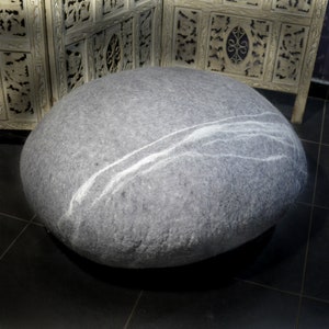 Felted Wool Stone Pillow Set, Pebble Pouf, Floor Cushion - Etsy