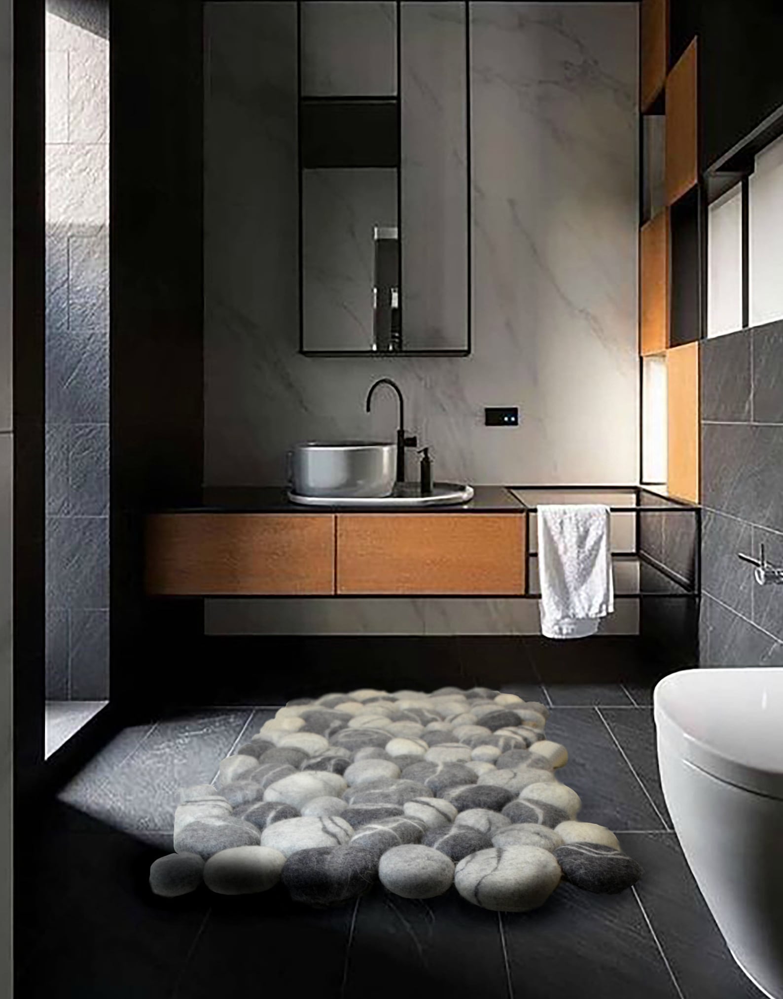 Felt Stone Rug Felt Carpet Felted Wool Stone Felt Stone - Etsy