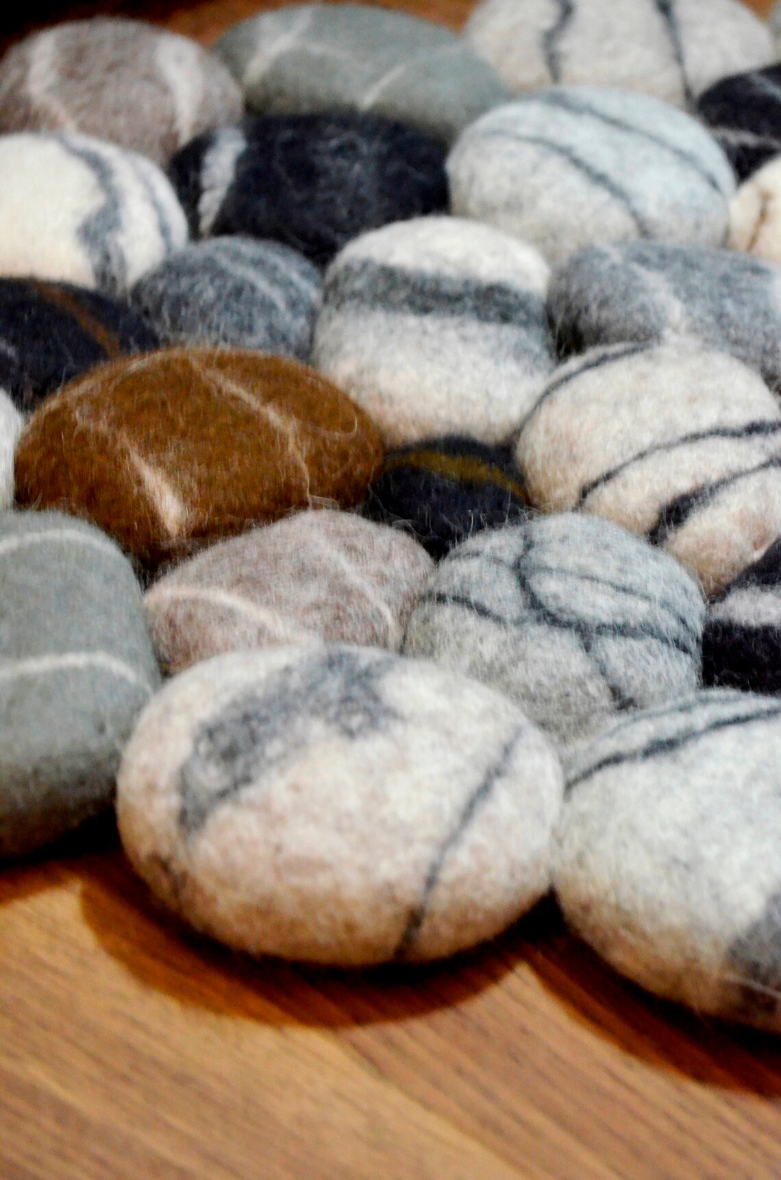 Felt stone rug Felt carpet Felted wool stone Felt Stone | Etsy