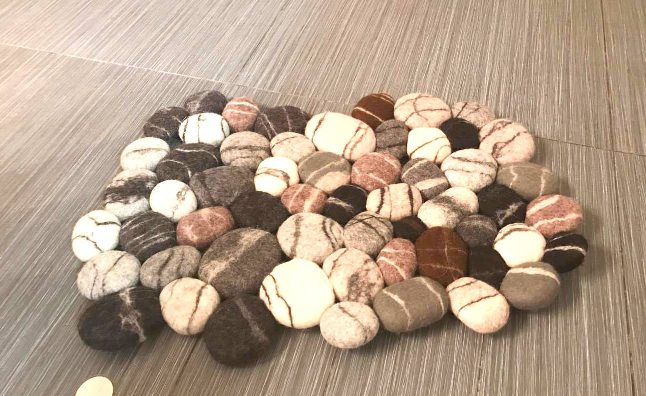 Felt Stone Rug Felt Carpet Felted Wool Stone Felt Stone - Etsy