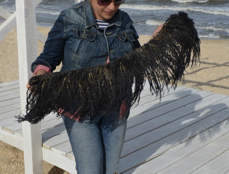 Felted Fur Collar Long Locks Felted Wool OOAK . ECO Animal - Etsy