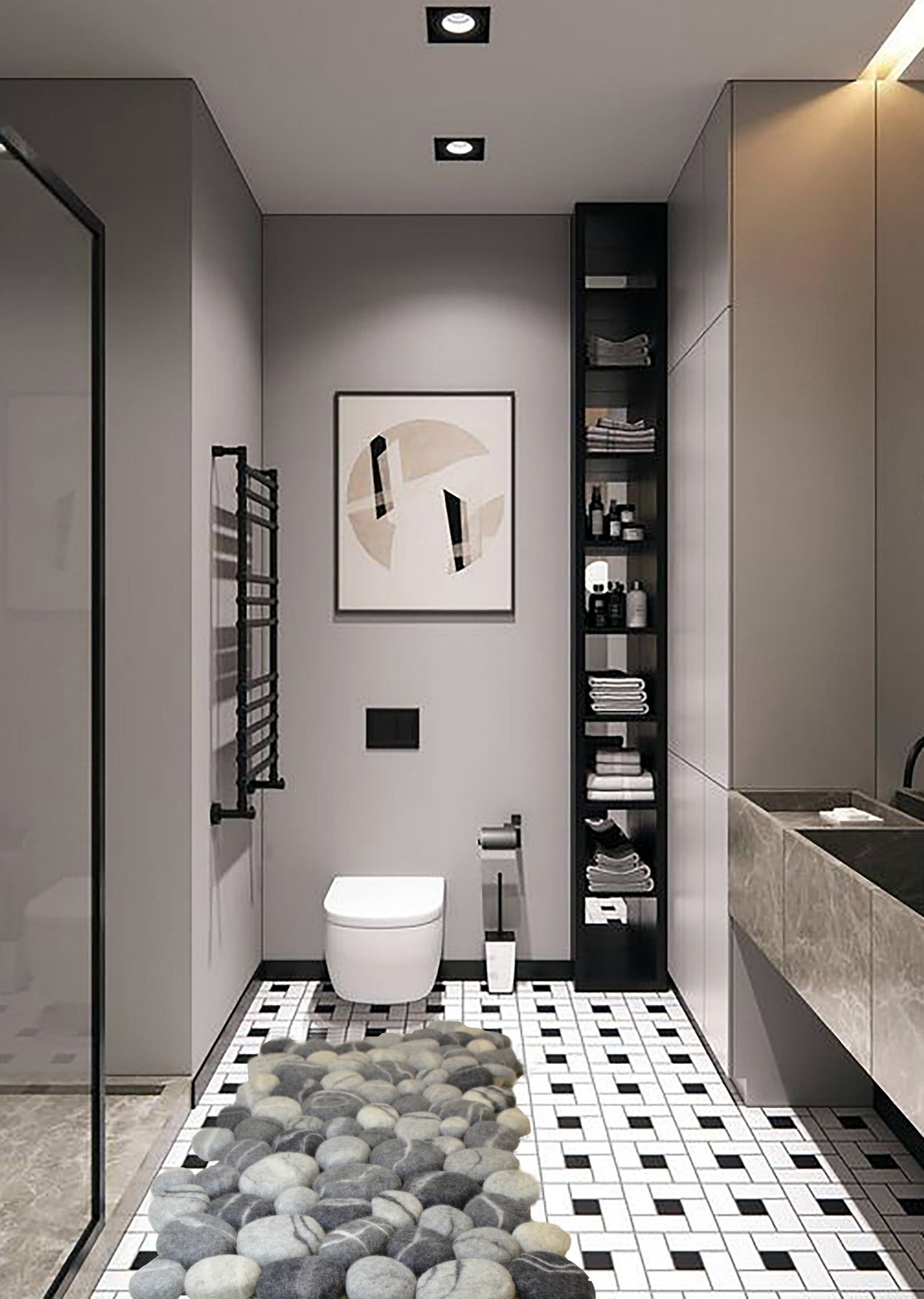 Felt Stone Rug Felt Carpet Felted Wool Stone Felt Stone - Etsy