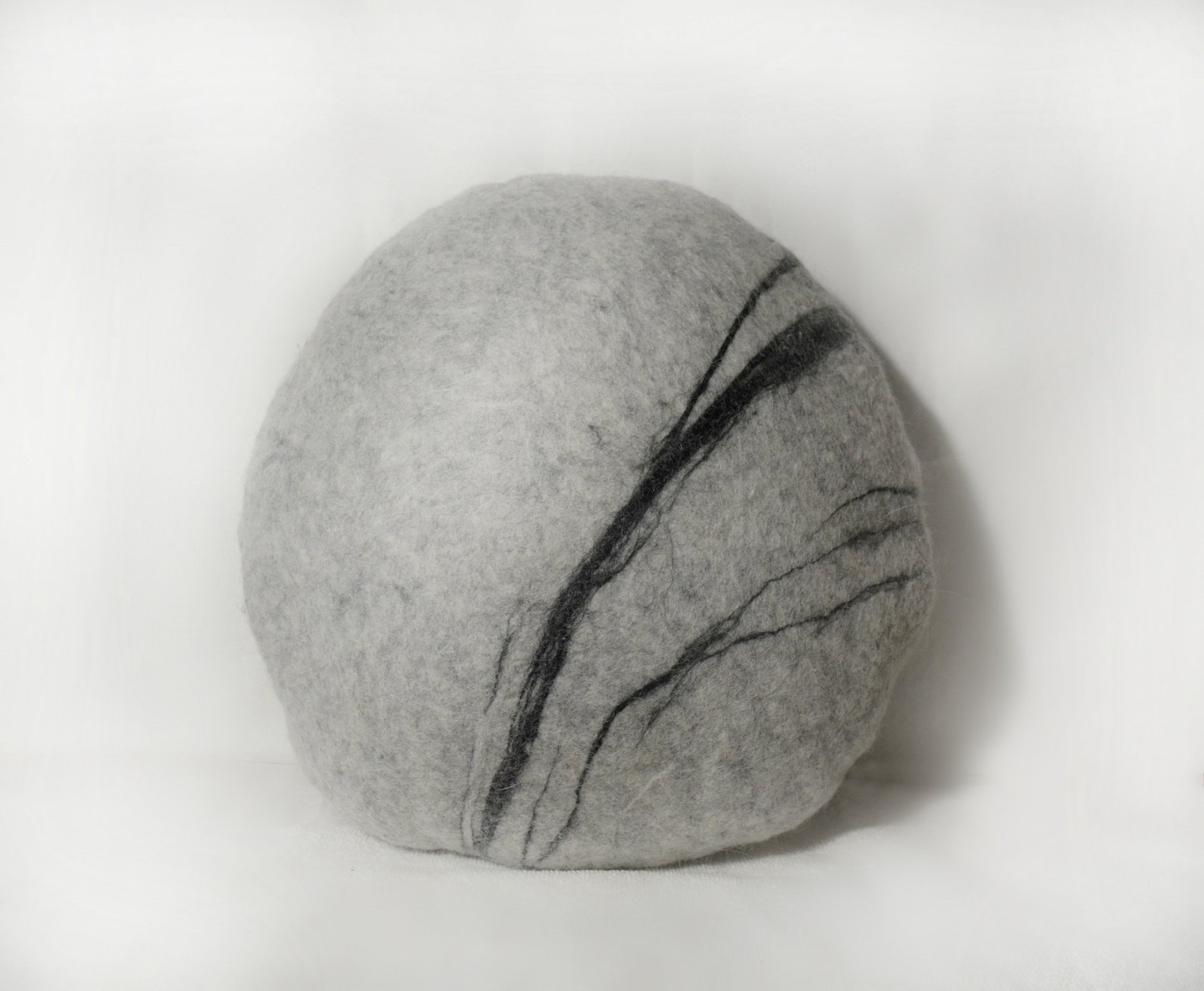 Felted Wool Stone Round Pillow Pebble Pillows Felted | Etsy