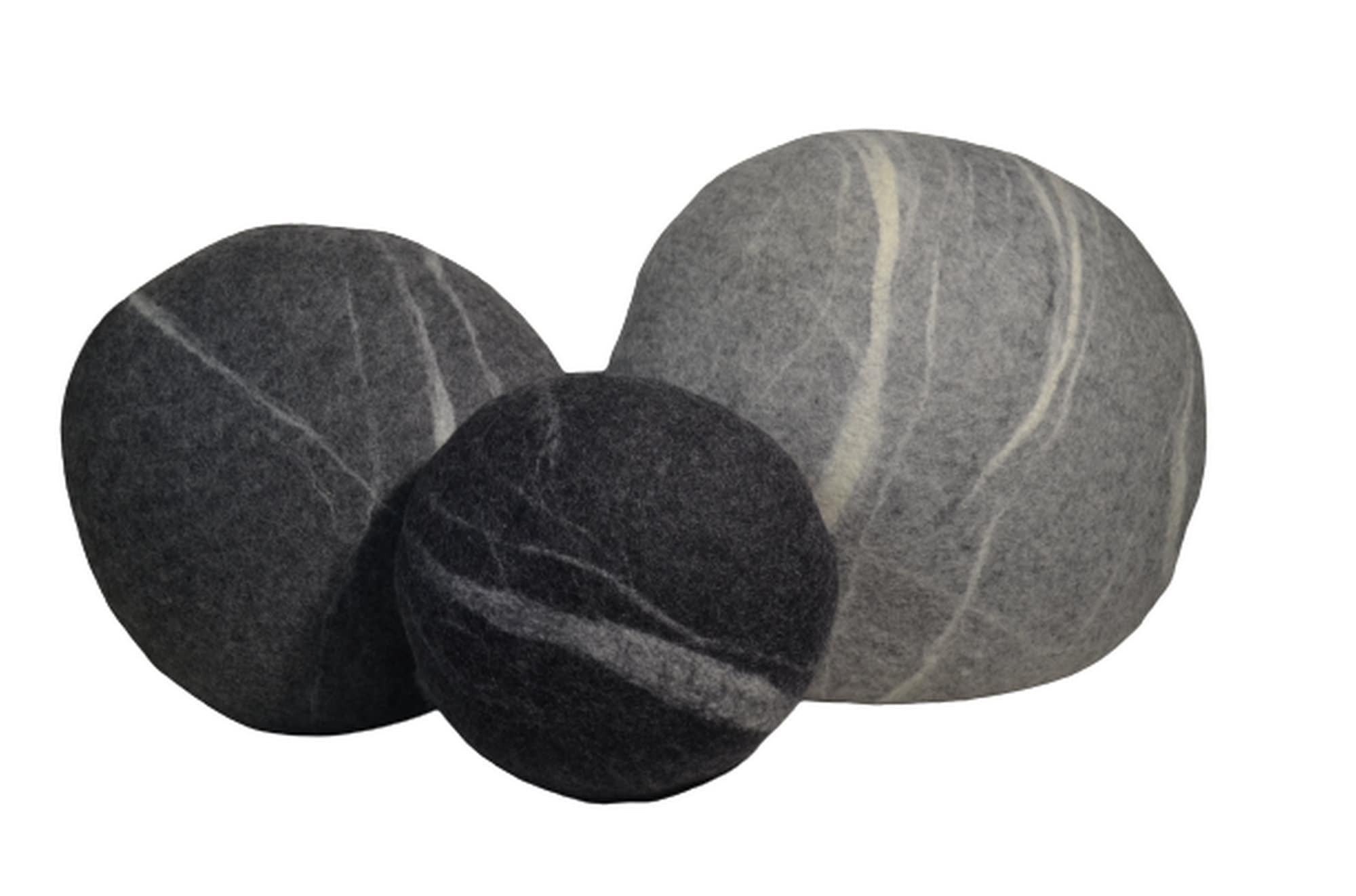 Felted Wool Stone Round Pillow Pebble Pillows Felted | Etsy