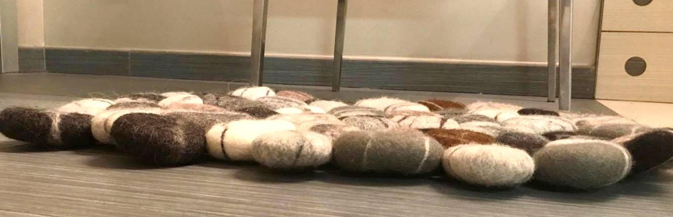 Felt stone rug Felt carpet Felted wool stone Felt Stone | Etsy