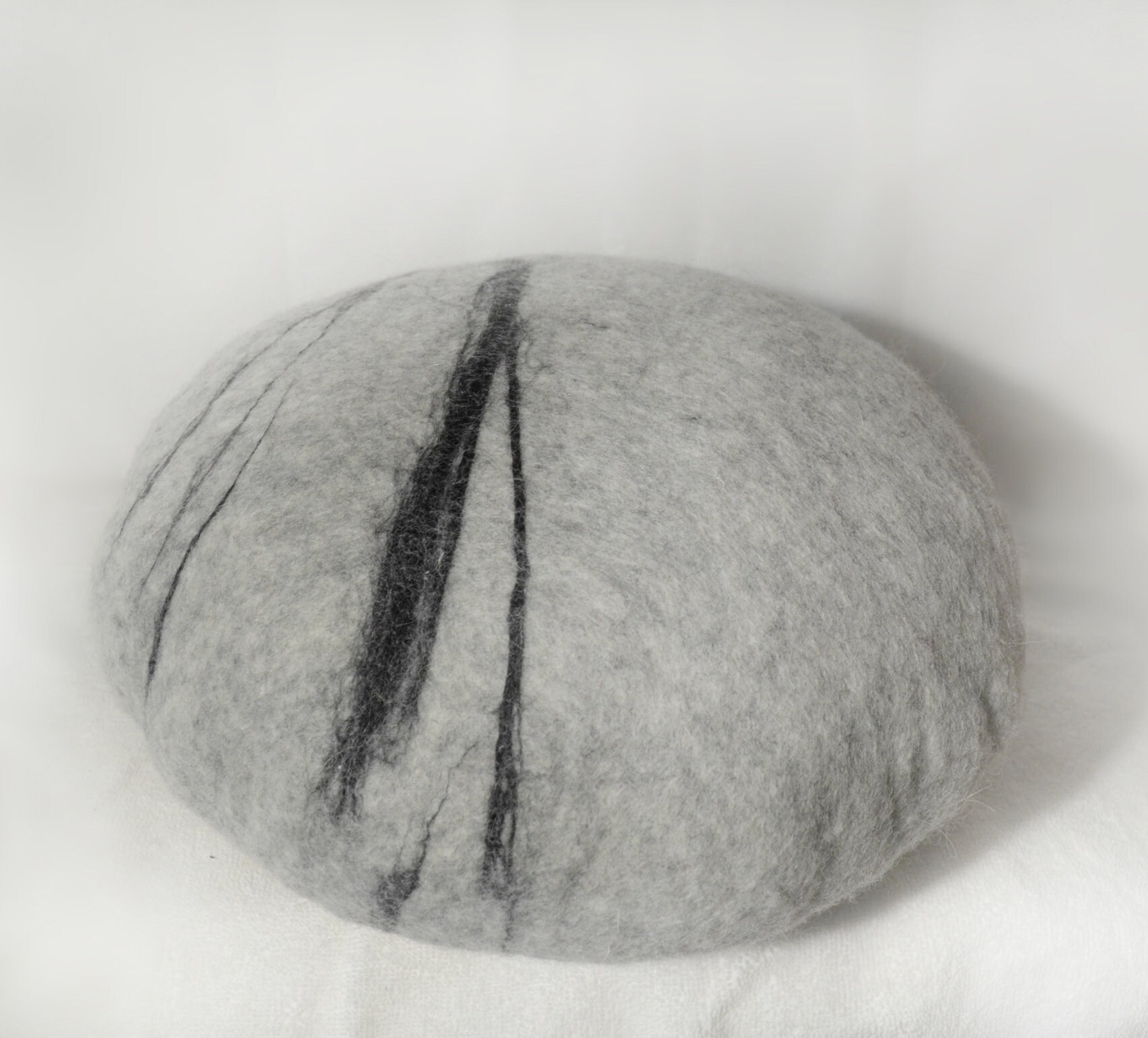 Felted Wool Stone Round Pillow Pebble Pillows Felted | Etsy