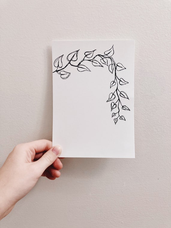 line drawing pothos drawing