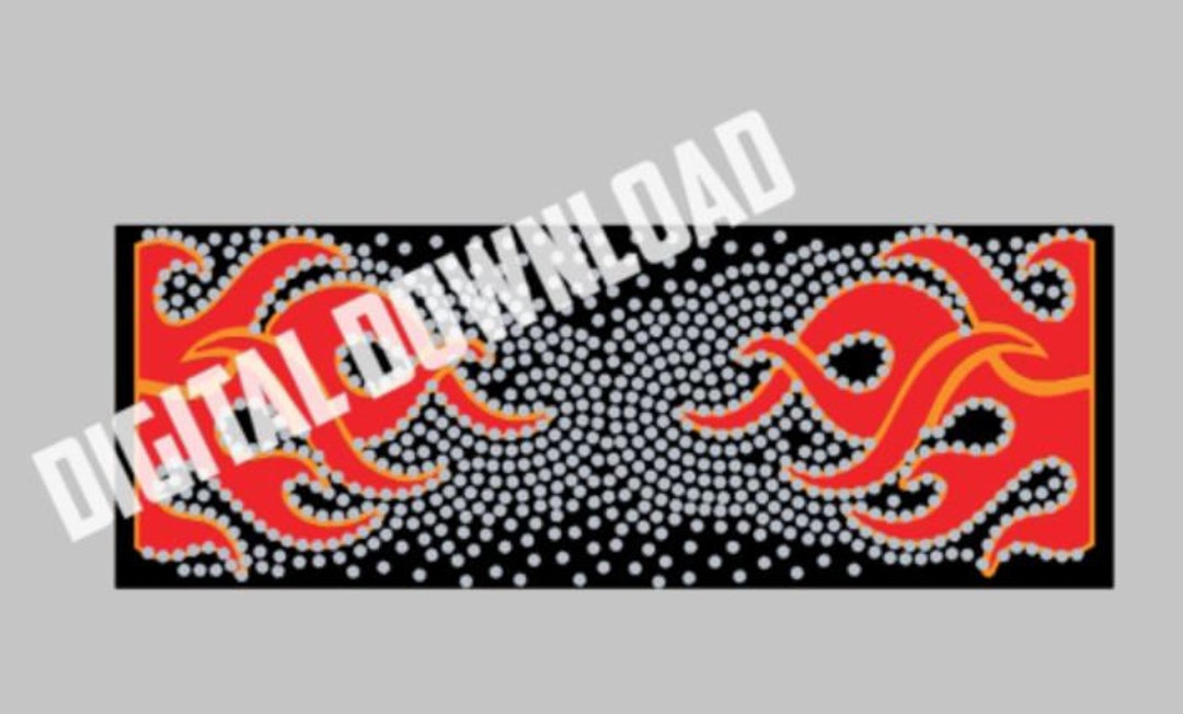 Flame Fire 4in Tailless Bow SVG Template Digital Download by ...