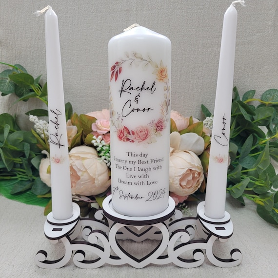 Personalized Unity Candle Autumn Wedding Candles Unity Candle Set