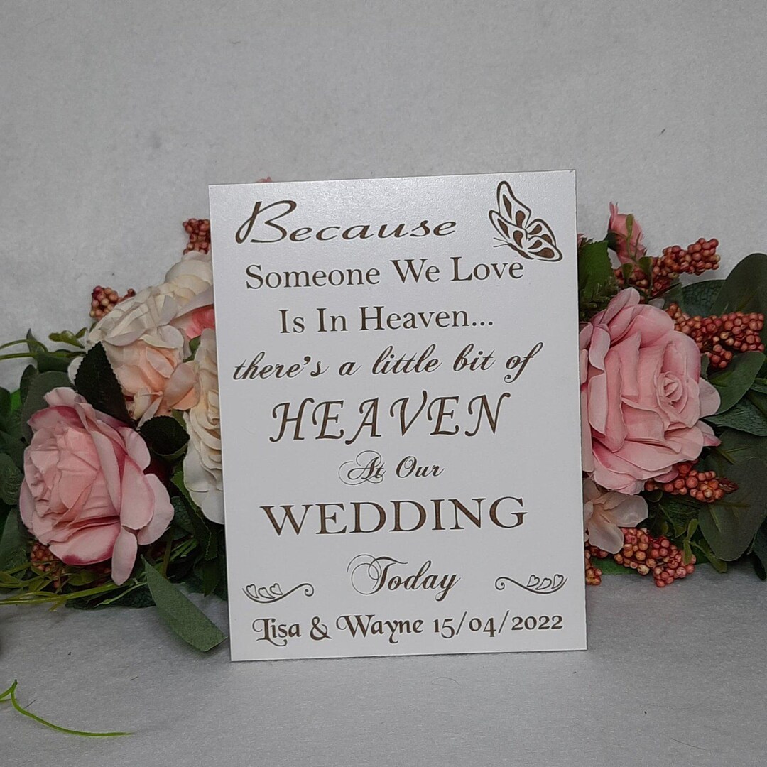 Wedding Memory Table Plaque Set, Wedding, Remembrance, Memory - Etsy