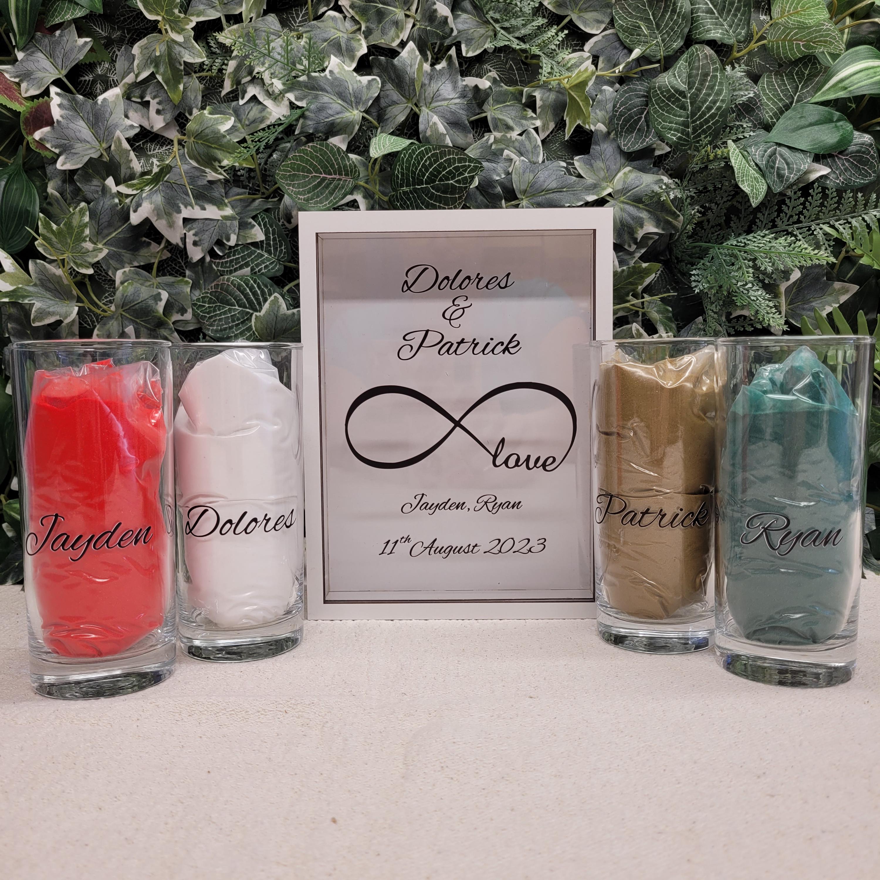 Personalised Infinity Symbol Sand Ceremony Set – Unity Sand Wedding Set ...