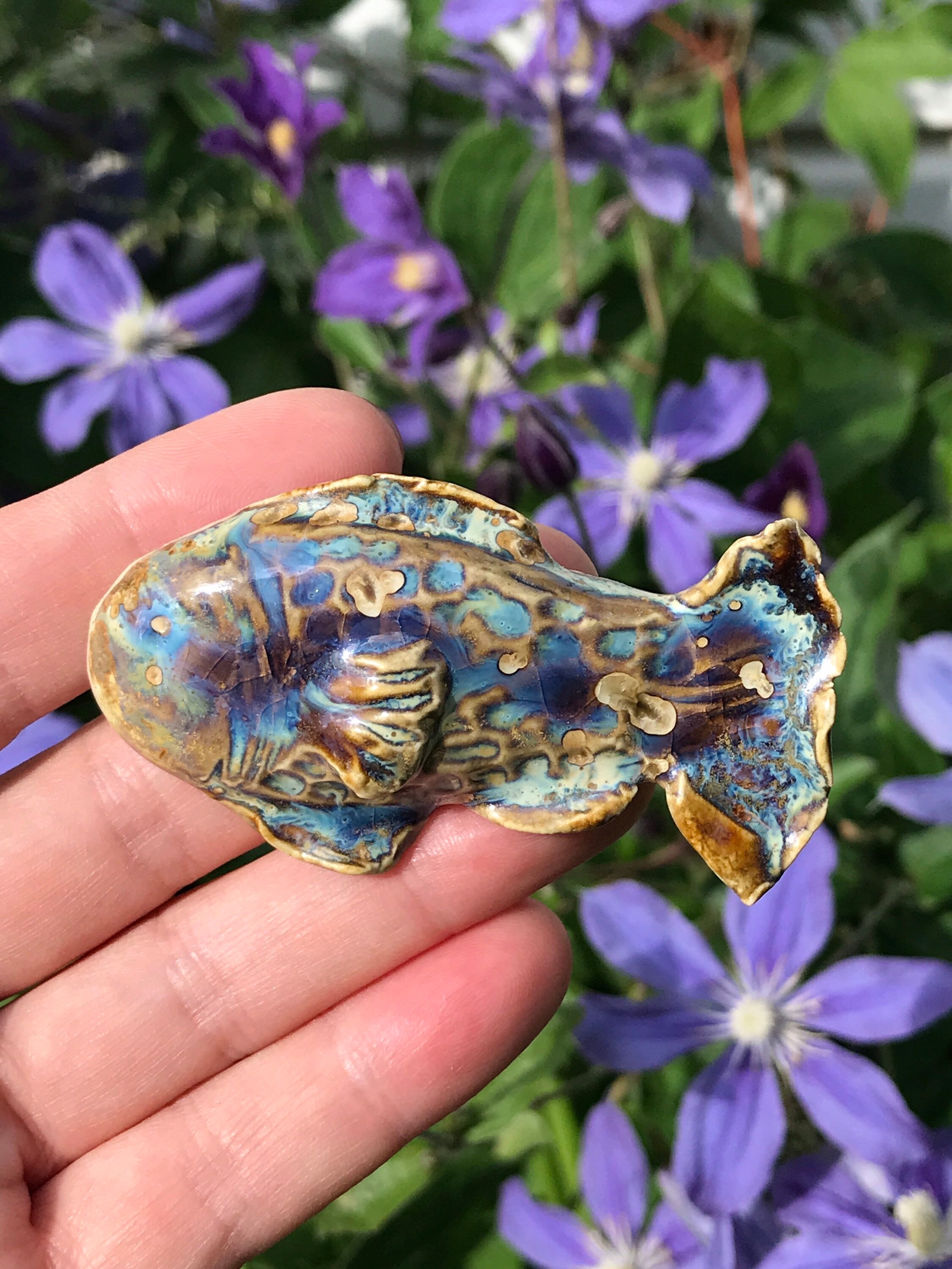 Golden Fish Ceramic Brooch Pin / Gift for Women Gift Fot Mother ...