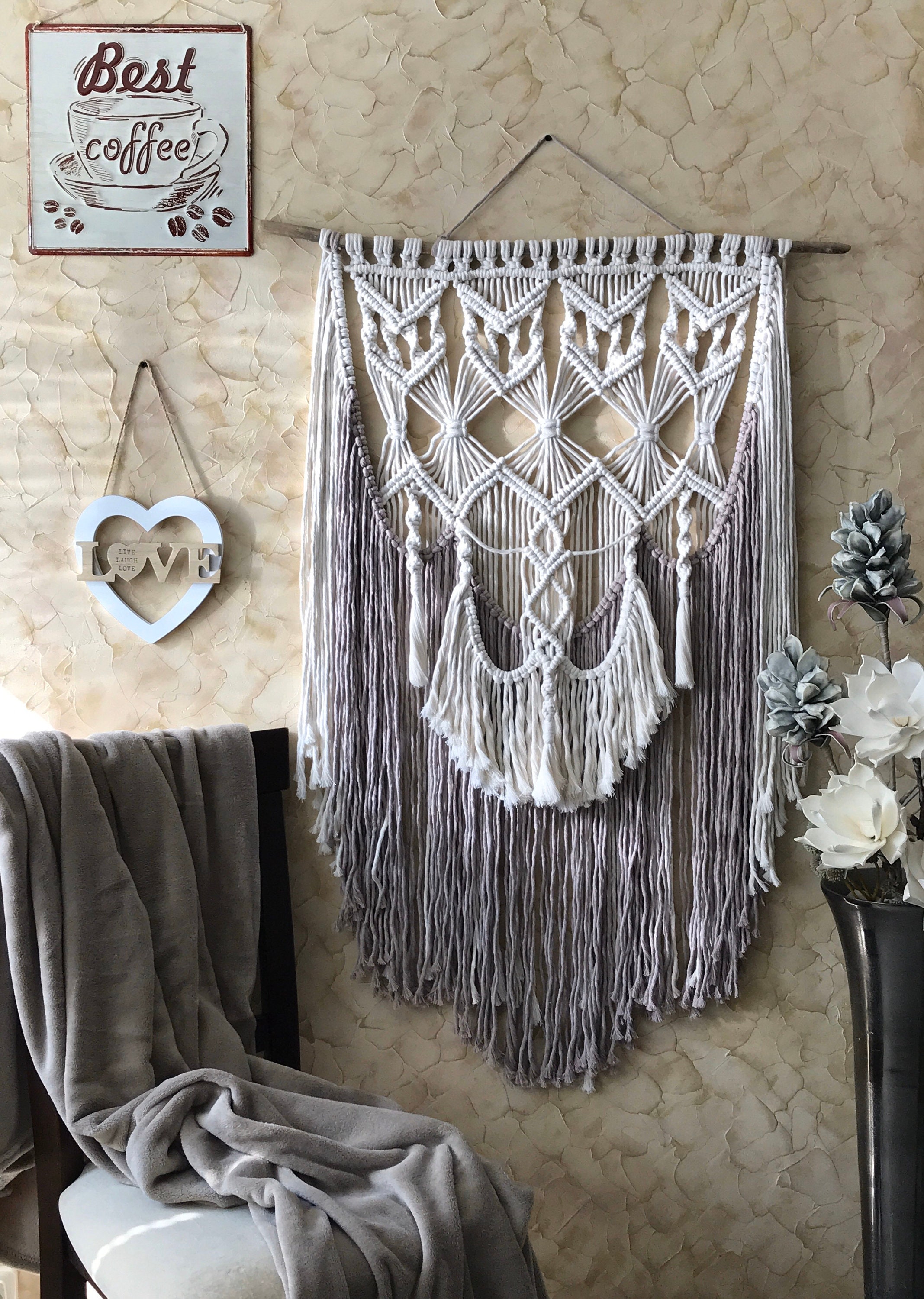 Large Macrame Wall Hanging Tapestry / Macrame Wall Art / Macrame Wall ...