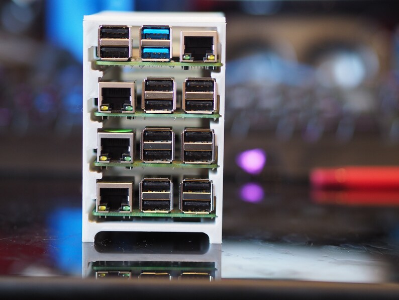 Tiny Raspberry Pi Server Rack Cluster Case 4 Etsy 