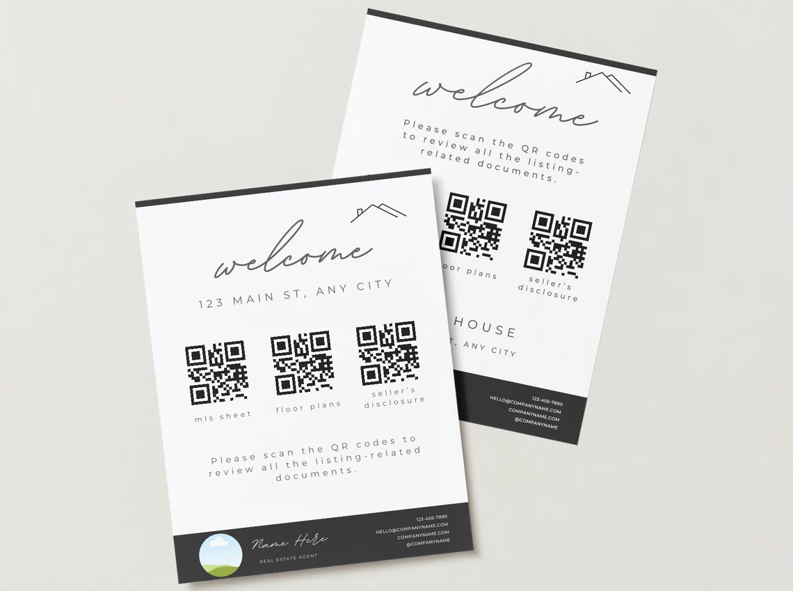 Open House Flyer Template With QR Codes | Editable Real Estate ...