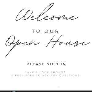 Editable Open House Sign-in Sheet & Welcome Sign - Etsy