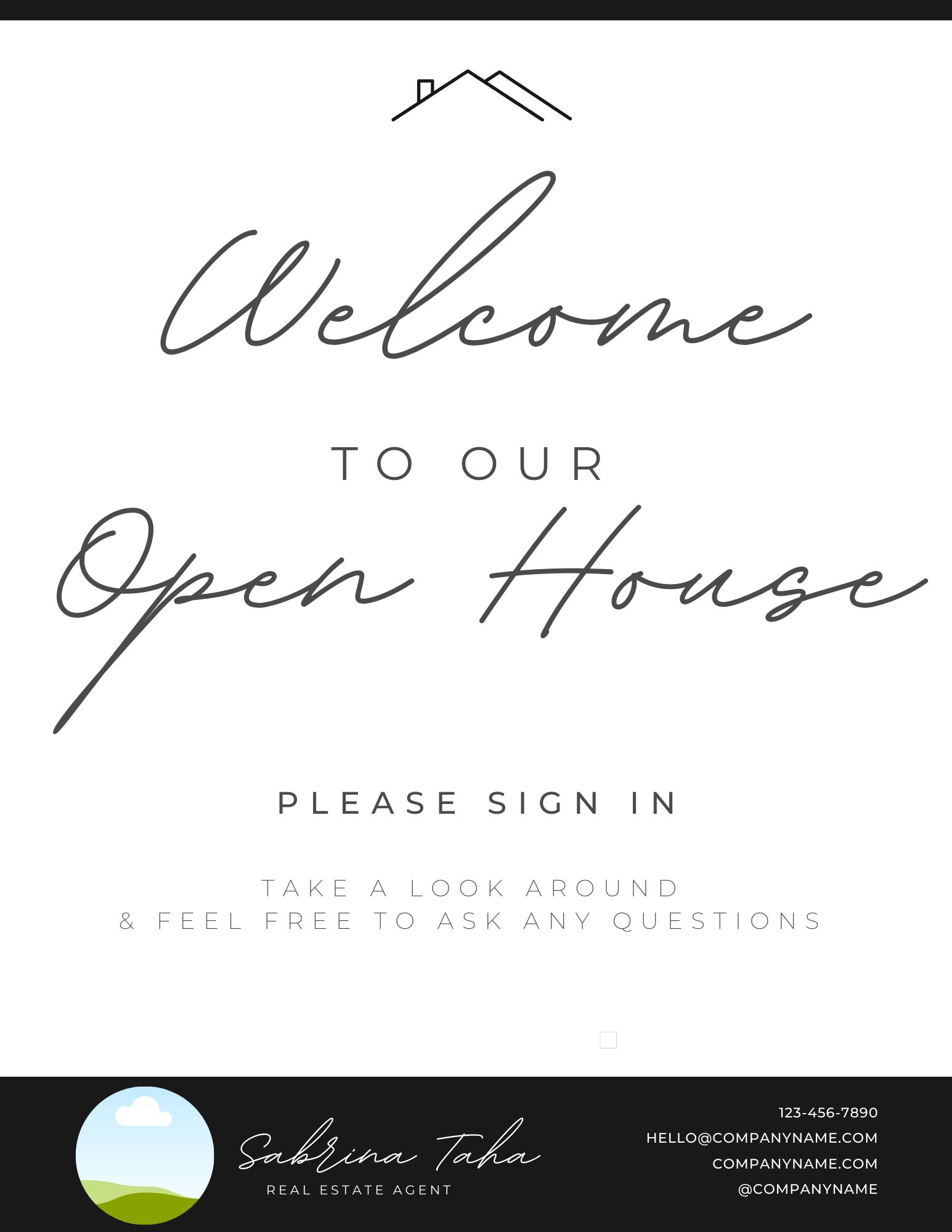 Editable Open House Sign-in Sheet & Welcome Sign - Etsy