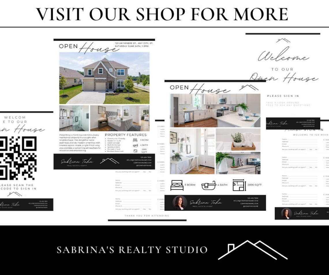 Editable Open House Sign-in Sheet & Welcome Sign - Etsy