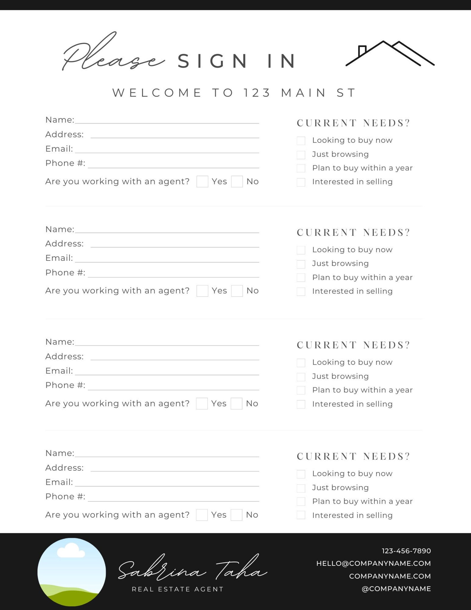 Editable Open House Sign-in Sheet & Welcome Sign - Etsy