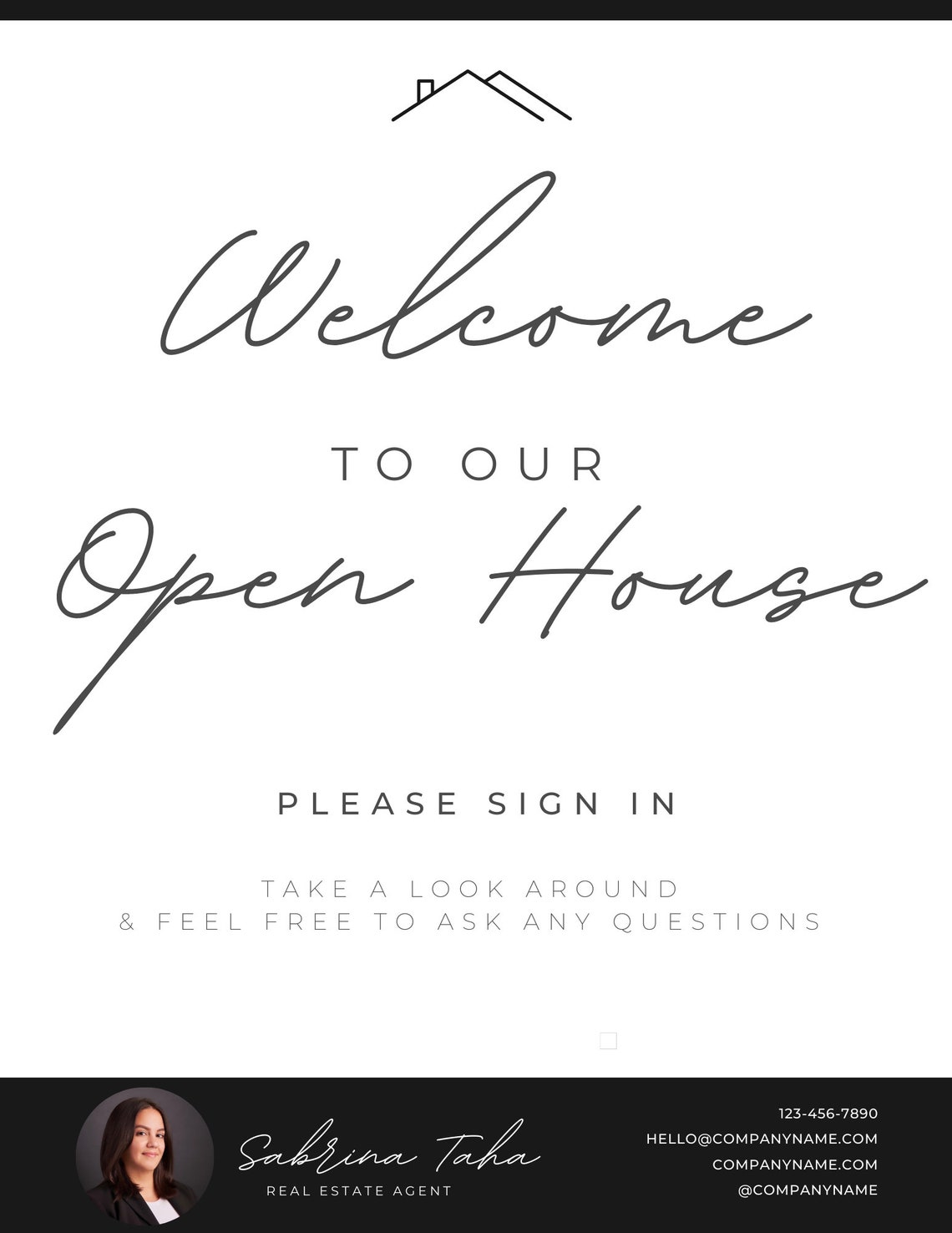 Editable Open House Sign-in Sheet & Welcome Sign - Etsy