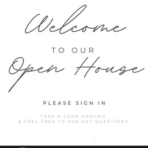 Editable Open House Sign-in Sheet & Welcome Sign - Etsy