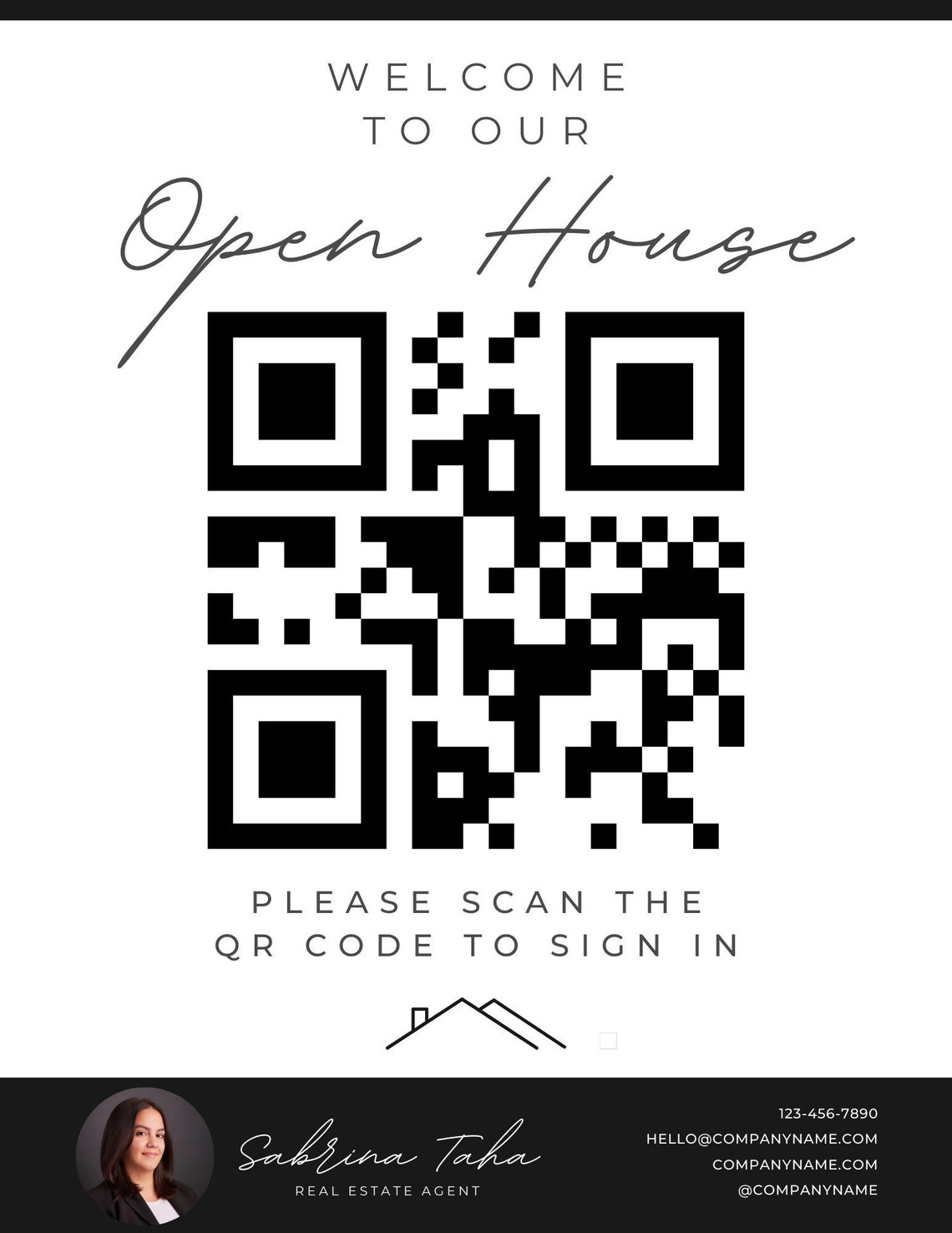 Real Estate Open House QR Code Sign-in Template - Etsy