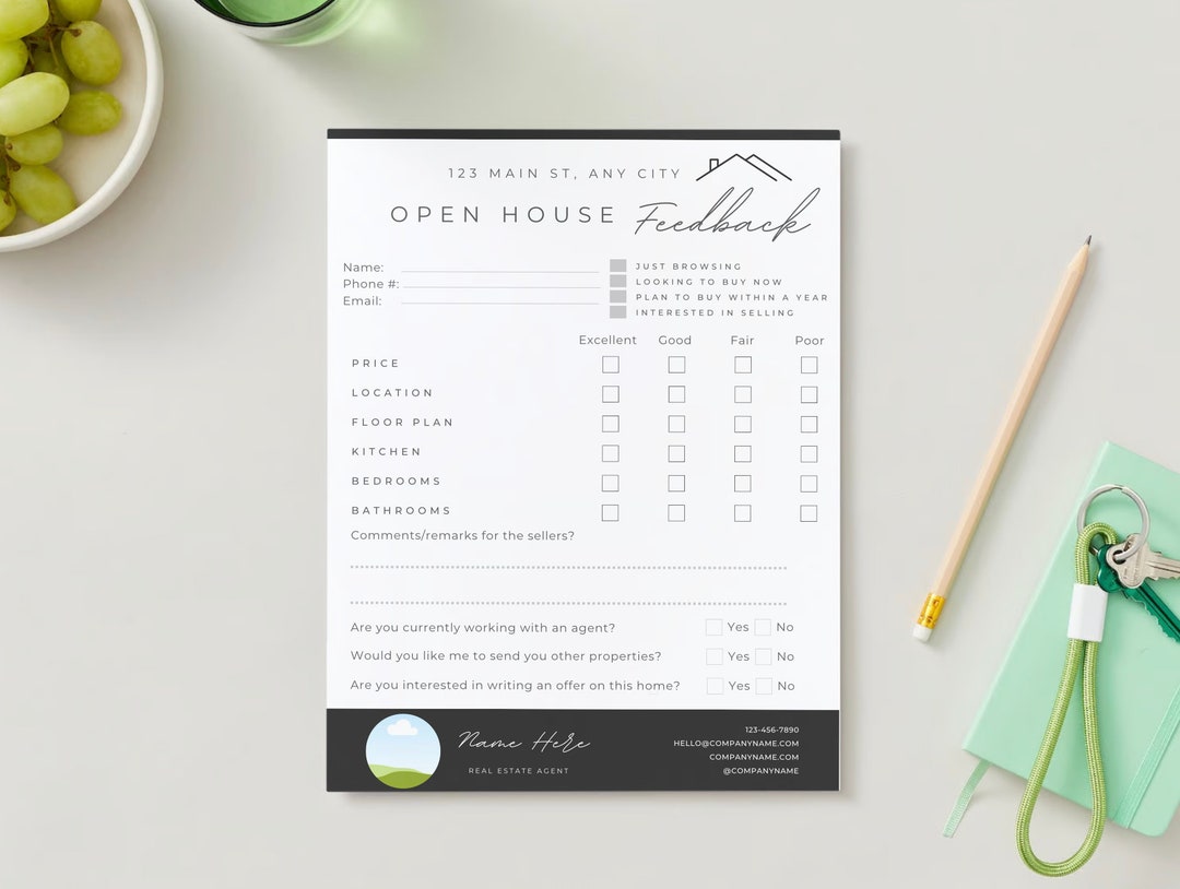 Open House Feedback Template - Etsy